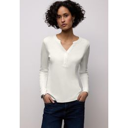 Street One Damen Langarmshirtsanftes wei&szlig;, Gr. 44, unifarben, Web, 50% Baumwolle, 50% Modal, Shirts, im Tunika-Style