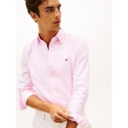 Tommy Hilfiger Herren Langarmhemd "OXFORD DOBBY", rosa, Gr. XL, Web, Obermaterial: 100% Baumwolle, Hemden, Button-down-Kragen, regular fit,