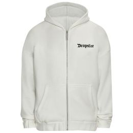 DROPSIZE Damen Sweatjacke "Dropsize SUPER HEAVY OVERSIZE BLANK ZIPPER"creamwei&szlig;, Gr. XL, 70% Baumwolle, 30% Polyester, Sweatjacken