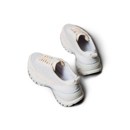 Damen Sneaker "HIKE RUNNER LACE UP TECHMIX", Calvin Klein Jeans, Gr. 41, wei&szlig;, Textil, Veloursleder, kontrastfarbene Details, Schuhe, Halbschuh,