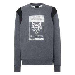 Plein Sport Sweatshirt 'Tiger' Herren Gr&ouml;&szlig;e XXL dunkelgrau / schwarz / wei&szlig;