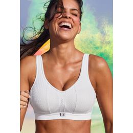 active by Lascana LASCANA ACTIVE Damen Sport-BH, Gr. 105, wei&szlig;, Netz, Obermaterial: 74% Polyamid, 14% Elasthan, 12% Polyester (COOLMAX), BHs, f&uuml;r Sportarten mit