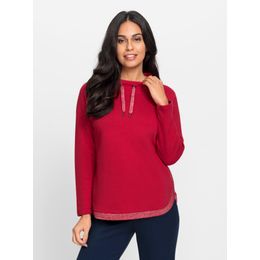 Inspirationen Damen Sweatshirt, rot, Gr. 38, unifarben, 100% Baumwolle, Sweatshirts