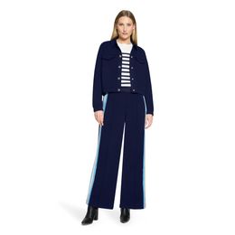 Cartoon Damen Stoffhose "Damen mit Galonstreifen", blau, Gr. 44, Obermaterial: 50% Viskose, 45% Polyester, 5% Elasthan, Hosen