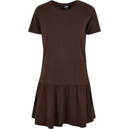 Urban Classics Damen Shirtkleid "Urban Classics Damen Ladies Valance Tee Dress"braun, Gr. M, unifarben, 100% Baumwolle, Kleider