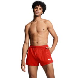 Puma Herren Badeshorts "Puma SWIM MEN SHORT SHORTS 1P", rot, Gr. XL, unifarben, Web, Polyester, Badehosen, mit Seitentaschen