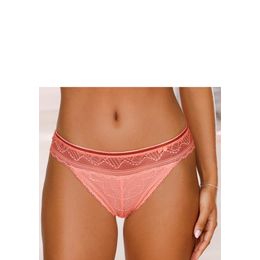 Lascana Damen String "Tiziana", Gr. 36, orange, Microtouch, Obermaterial: 84% Polyamid, 16% Elasthan, Unterhosen, mit anteilig recycelter Spitze