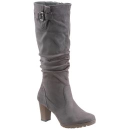 ANISTON SHOES Damen Stiefel, Gr. 42, grau, Textil, Schuhe, mit Raffungen am slouchy Schaft - NEUE KOLLEKTION