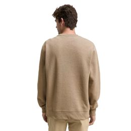 Tom Tailor Herren Sweatshirt, beige, Gr. M, unifarben, Sweatware, Obermaterial: 60% Baumwolle, 40% Polyester, Sweatshirts, mit Logo Stickerei am Arm