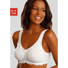 Damen Entlastungs-BH "BH ohne B&uuml;gel, Baumwoll-BH", NUANCE BY LASCANA, Gr. 100, grau, Spitze, Obermaterial: 85% Baumwolle, 10% Polyamid, 5% Elasthan,