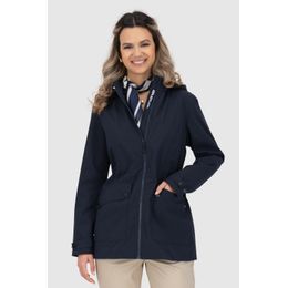 alife and kickin ALIFE & KICKIN Damen Parka "LeiaAKA", blau, Gr. M, unifarben, Web, Obermaterial: 100% Polyester, Jacken, mit Kapuze, aufgesetzten Taschen und Band