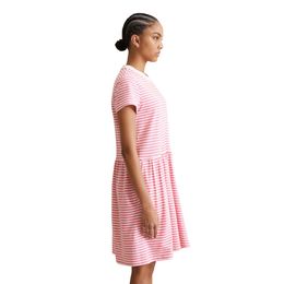 Marc O'Polo Damen Jerseykleid "aus Heavy Jersey", pink, Gr. XXS, MARC O'POLO DENIM, gestreift, Obermaterial: 100% Baumwolle, Kleider