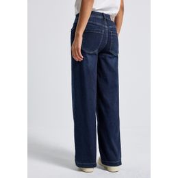 Street One Damen Weite Jeans, blau, Gr. 25, unifarben, Denim/Jeans, Obermaterial: 72% Baumwolle, 25% Polyester (REPREVE), 3% Elasthan, Jeans,