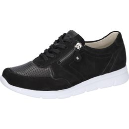 Waldl&auml;ufer WALDL&Auml;UFER Damen Sneaker "K-JENNY", Gr. 4,5, schwarz, Nappaleder, Nubukleder, Textil, unifarben, Schuhe, Komfortschuh, Bequemschuh mit Orthotritt, in