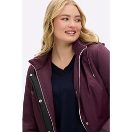 sheego Damen Langjackeburgund, Gr. 52, unifarben, 60% Baumwolle, 40% Polyamid, Wattierung:100% Polyester, Jacken