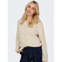 Only Damen Strickjacke "ONLMAGGIE LIFE LS BUTTON CARDIGAN CC KNT", beige, Gr. M, meliert, Strick, Obermaterial: 70% Polyester, 21% Nylon, 8% Wolle,