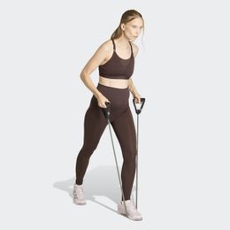 Damen Trainingstights "OPT ESS MAT 1/1"aurora coffee, Gr. L, adidas Performance, Obermaterial: 85% Polyester, 15% Elasthan, Hosen