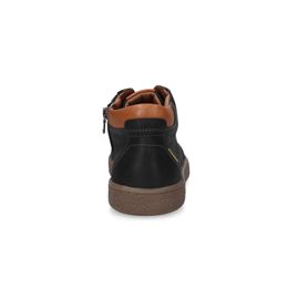 Camel Active Damen Sneaker, Gr. 45schwarz, Leder, Schuhe, Schn&uuml;rboots, Freizeitschuh mit Logo-Flag