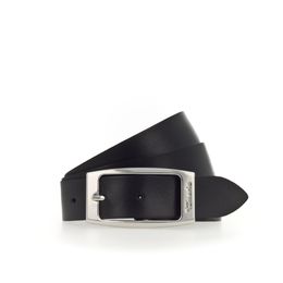 Tamaris Damen Lederg&uuml;rtel ""Charlie Silver"", schwarz, Basic, Gr. 115, unifarben, Rindsleder, G&uuml;rtel, mit l&auml;nglicher Doppelschlie&szlig;e, aus Rindsleder,