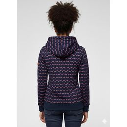 Ragwear Damen Sweatshirt "GRIPY BOLD CHEVRON O", blau, Gr. XL, bedruckt, gemustert, Sweatware, Obermaterial: 65% Baumwolle, 35% Polyester,
