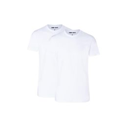 CAMP DAVID Damen T-Shirt "T-Shirt 2er Pack", wei&szlig;, Gr. XXL, Obermaterial: 95% Baumwolle CO. 5% Elasthan EL., Shirts
