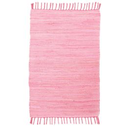 Teppich, B:40cm H:5mm L:60cm, rosa, Baumwolle, Schlafzimmer, Teppiche