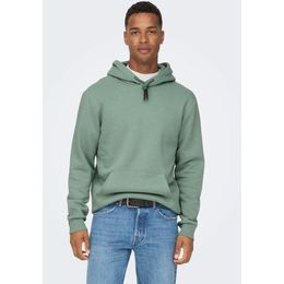 Only & Sons ONLY & SONS Jungen Kapuzensweatshirt "CERES LIFE HOODIE SWEAT", gr&uuml;n, Gr. XXL, unifarben, Obermaterial: 65% Baumwolle, 35% Polyester, Sweatshirts