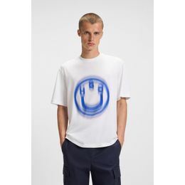 Hugo Herren T-Shirt "Nalax", wei&szlig;, Gr. XXL, unifarben, Single Jersey, Obermaterial: 100% Baumwolle, Shirts, mit Logo-Druck