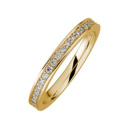 LYOMI Damen Fingerring "585/- Gelbgold 21 synth. Diam. 0,24ct.", 058 (18,5), 0,24 VS = sehr kleine Einschl&uuml;sse, Goldgelb, Gold, Fingerringe