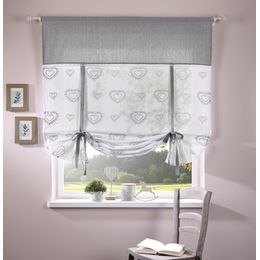 Gardine OTTO HOME, B:60cm H:140cm, grau, Baumwolle (Bio-Baumwolle), K&uuml;che, Gardinen, "Louis", halbtransparent, einseitig bedruckt