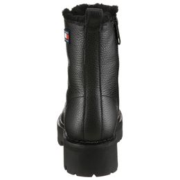 Tommy Jeans Damen Winterboots "TJW URBAN LACEUP BOOT WL", Gr. 39, schwarz, Leder, unifarben, Schuhe, Blockabsatz, Schn&uuml;rboots, Stiefelette mit