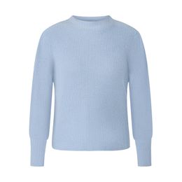 Strickpullover Zero "Damen mit Ballon&auml;rmeln", Damen, Gr. 42, soft chambray, Strick, Obermaterial: 50% Baumwolle, 50% Polyacryl, unifarben, figurumspielend normal, weit B&uuml;ndchen krempelbar, Pullover Strickpullover, Plain/ohne Details