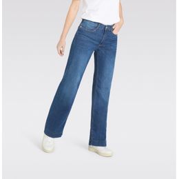 MAC Damen Weite Jeans "WIDE"fashion blau washed, Gr. 38, Denim/Jeans, Obermaterial: 91% Baumwolle, 7% Elastomultiester, 2% Elasthan, Jeans