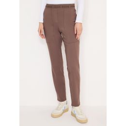Cecil Damen Jogger Pantsurban taupe, Gr. M, unifarben, Stoff, 82% Polyester, 18% Elasthan, Hosen, mit Elastikbund