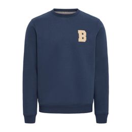 Blend Herren Rundhalspullover "BHIdo"marineblaus, Basic, Gr. XXL, unifarben, Sweatware, 50% Baumwolle, 50% Polyester, Pullover, L&auml;ssiger