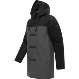 Ragwear Herren Dufflecoat "Dorvan YOUMODO", schwarz-wei&szlig;, Gr. XL, Obermaterial: 100% Polyester. Innenfutter: 100% Polyester. Wattierung: 100%