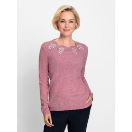 CLASSIC Damen Strickpullover "Pullover", rosa, Gr. 44, meliert, 45% Viskose, 35% Polyamid, 20% Polyester, Pullover