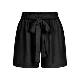 CLOUD 5IVE Damen Shorts "CLOUD 5IVE Musselin Shorts with tie belt"schwarz, Gr. L, unifarben, 95% Polyester, 5% Elasthan, Hosen