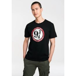 logoshirt Herren T-Shirt "Harry Potter - Platform 9 3/4", schwarz, Gr. XS, bedruckt, 100% Baumwolle, Shirts, mit Harry Potter Hogwarts Express-Motiv
