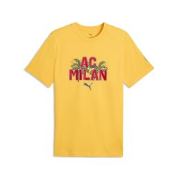 Puma Herren T-Shirt "AC Milan FtblCulture T-Shirt Herren", gelb, Gr. M, bedruckt, Obermaterial: 100% Baumwolle. Rippe: 75% Baumwolle, 25% Polyester,