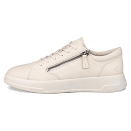 Ecco Damen Sneaker "Move W", Gr. 41creme, Leder, Basic, Schuhe, Freizeitschuh, Schn&uuml;rschuh, Halbschuh mit seitlichem Rei&szlig;verschluss