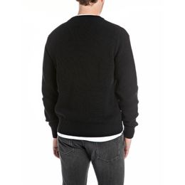 Replay Herren Strickpullover, schwarz, Gr. XXL, unifarben, Strick, Obermaterial: 100% Baumwolle, Pullover, mit Rundhals