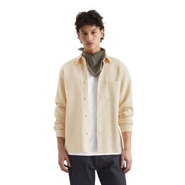 Marc O'Polo Herren Langarmhemd "mit feiner Struktur", beige, Gr. XXL, MARC O'POLO DENIM, unifarben, Obermaterial: 100% Baumwolle, Hemden
