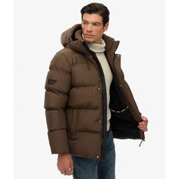 Superdry Herren Mittellange Sport-steppjacke mit Kapuze Brown - Gr&ouml;&szlig;e: Xxl 1020202000628H1D005