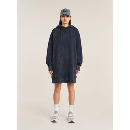 G-Star Raw G-STAR Damen Sweatkleid "Loose Overdyed Hooded Sweater Kleid", blau, Gr. XS, Obermaterial: 100% Baumwolle, Kleider