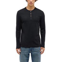 Mustang Herren Langarmshirt "Herren Style Arminto", schwarz, Gr. M, Strick, 100% Baumwolle, Shirts