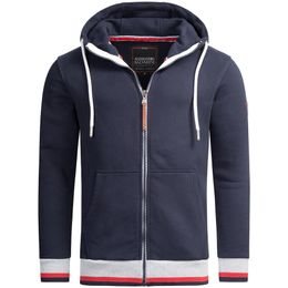 Alessandro Salvarini Sweatjacke Herren Gr&ouml;&szlig;e L navy / graumeliert / rot