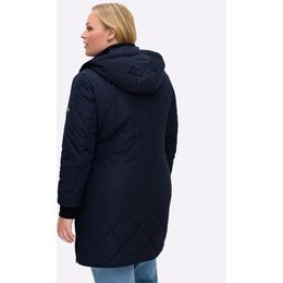 sheego Damen Steppjacke, blau, Gr. 54, unifarben, 100% Polyester, B&uuml;ndchen:95% Polyester, 5% Elasthan, Wattierung:100% Polyester, Jacken