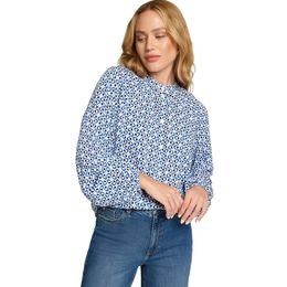 Zero Damen Klassische Bluse "Damen mit grafischem Print"creamblau, Gr. 34, bedruckt, Web, Obermaterial: 100% Viskose, Blusen