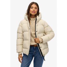 Superdry Damen Steppjacke "HOODED 5 BAFFLE SPORTS PUFFER"oat bran, Gr. XXL, unifarben, Web, Obermaterial: 100% Polyester, Jacken